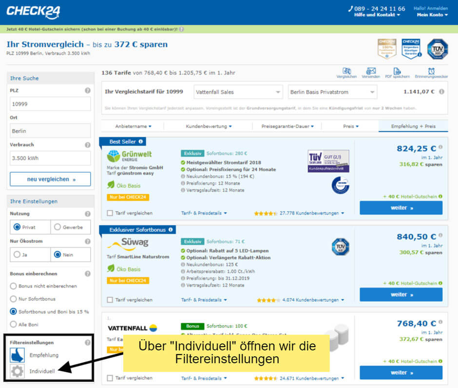 Strompreisvergleich: Achtung Stolperfalle!