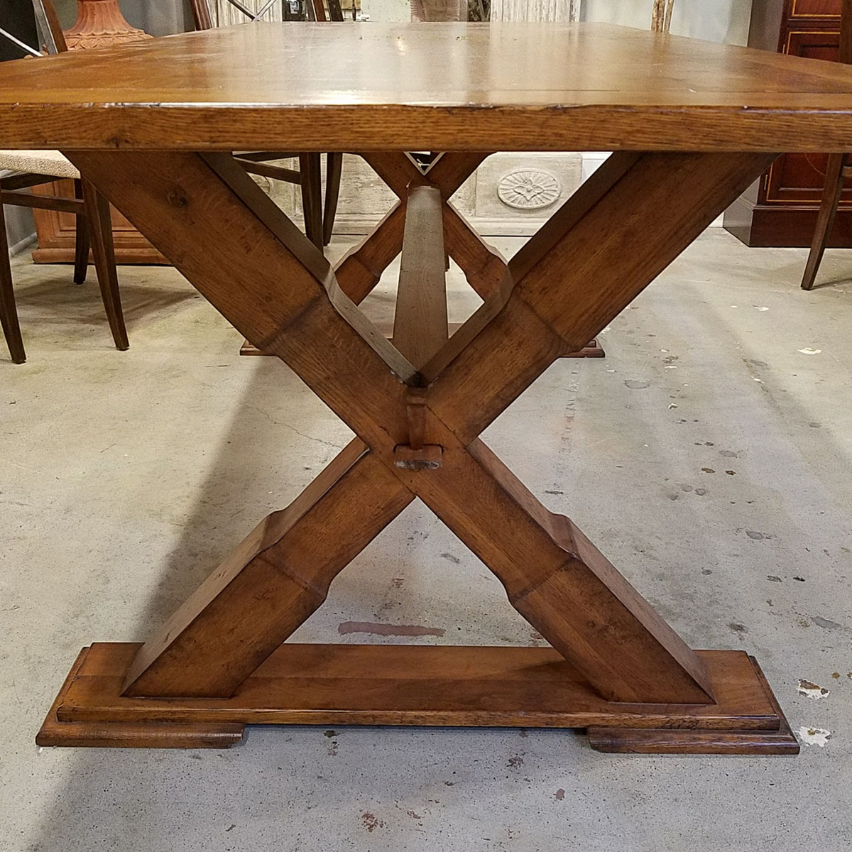 Oak, X leg refectory table