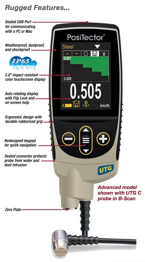 Ultrasonic Thickness Gage - PosiTector UTG | DeFelsko