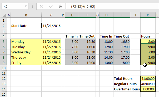  Download Time Sheet Template Excel Bonsai