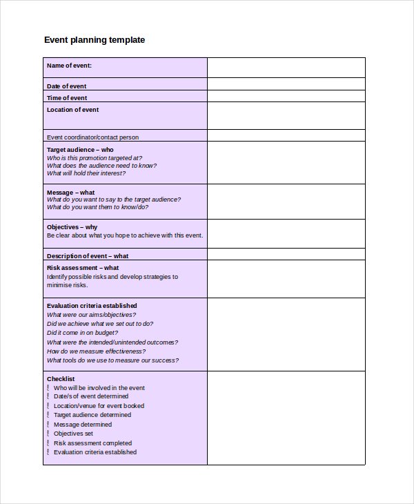 Free Event Brief Template Free Printable Templates