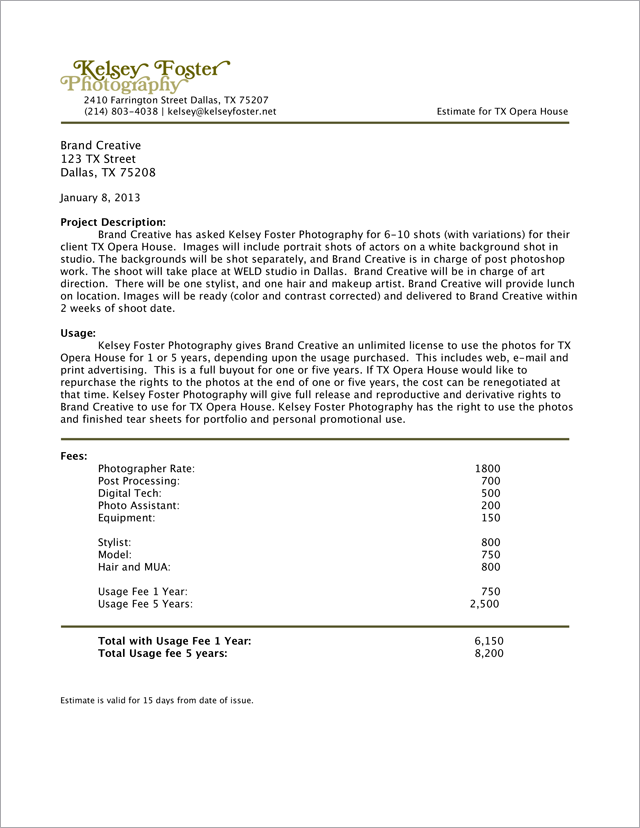 Photography Proposal Template PDF Download Bonsai