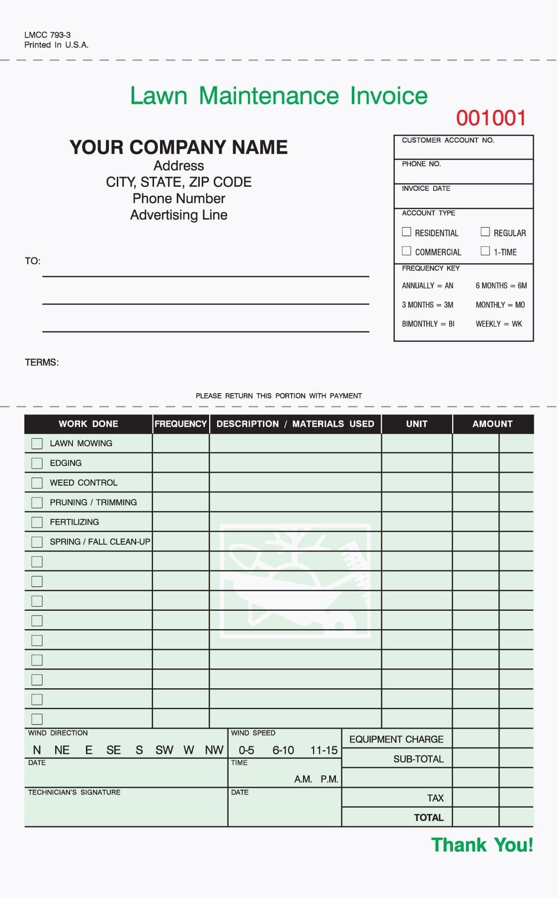 Craft And Download A Professional Gardening Invoice Bonsai