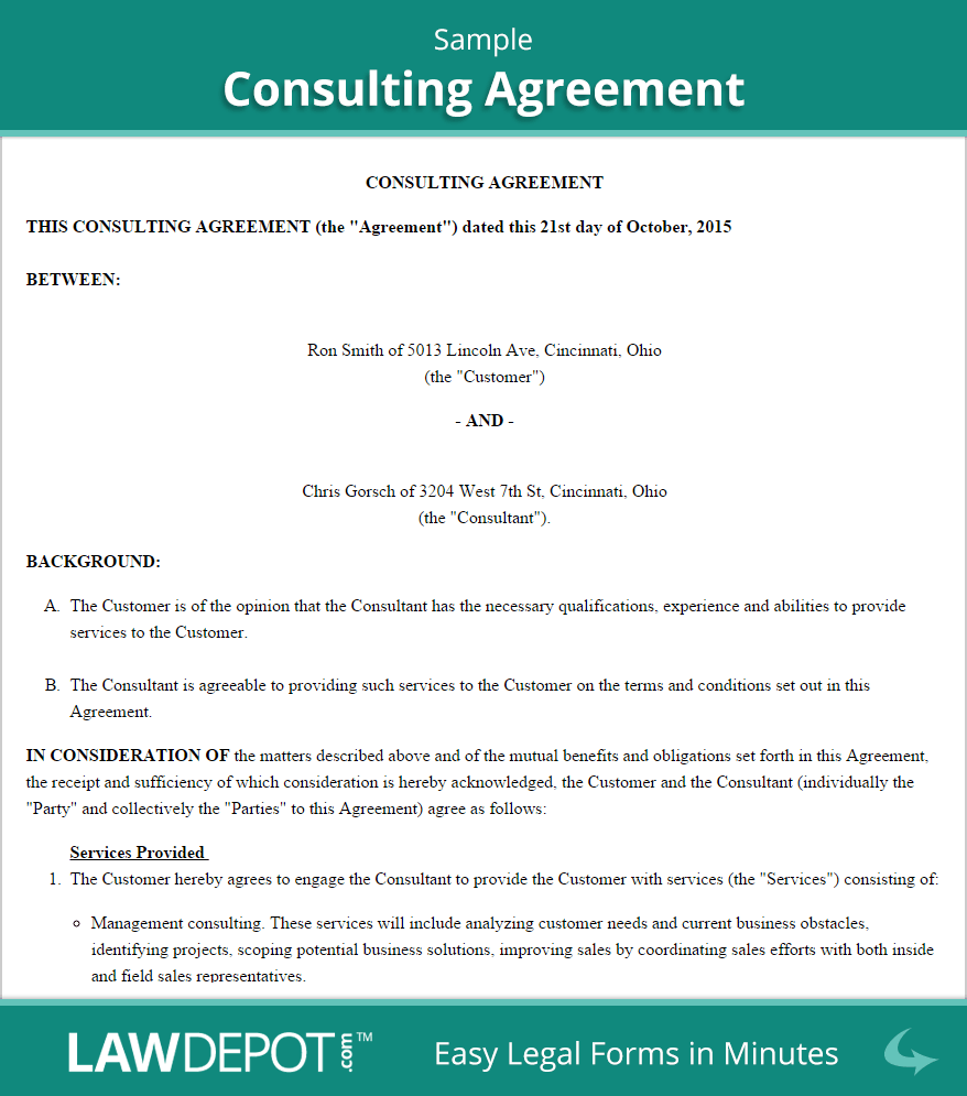 Free Short Form Consulting Agreement Marie Thoma s Template
