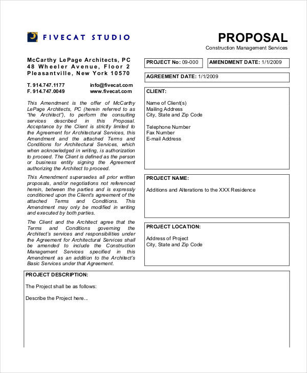 Project Management Proposal PDF Template Download Bonsai