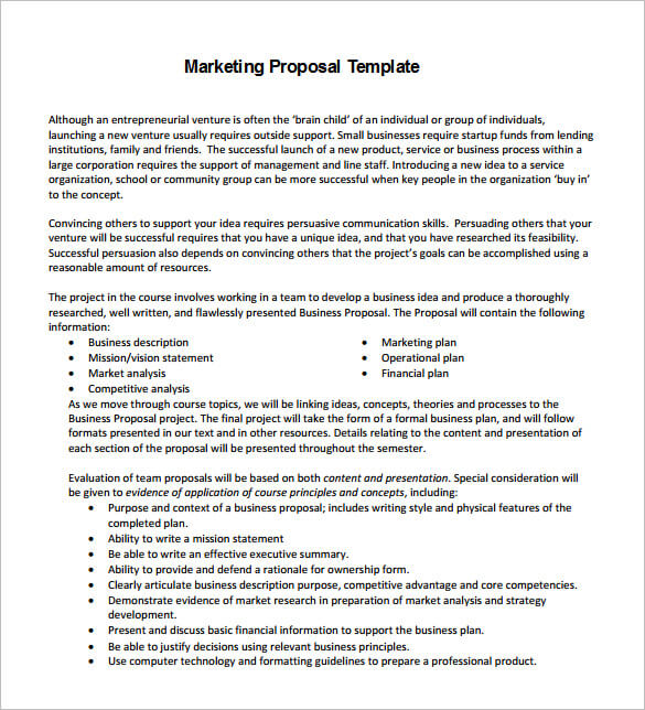 Business Marketing Proposal Template Download Bonsai