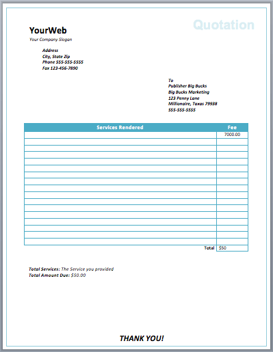 Freelance Quotation Template | Freelance Quote Sample - Bonsai