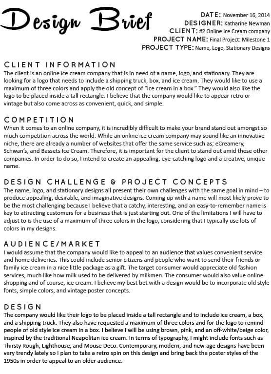 Free Fashion Design Brief Example Download Bonsai