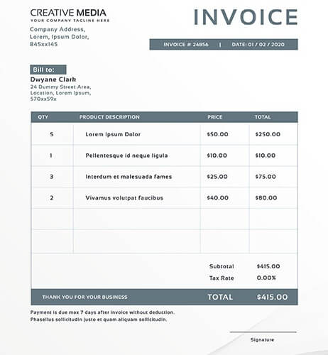 Free Videography Invoice Template Video Production Invoice Bonsai