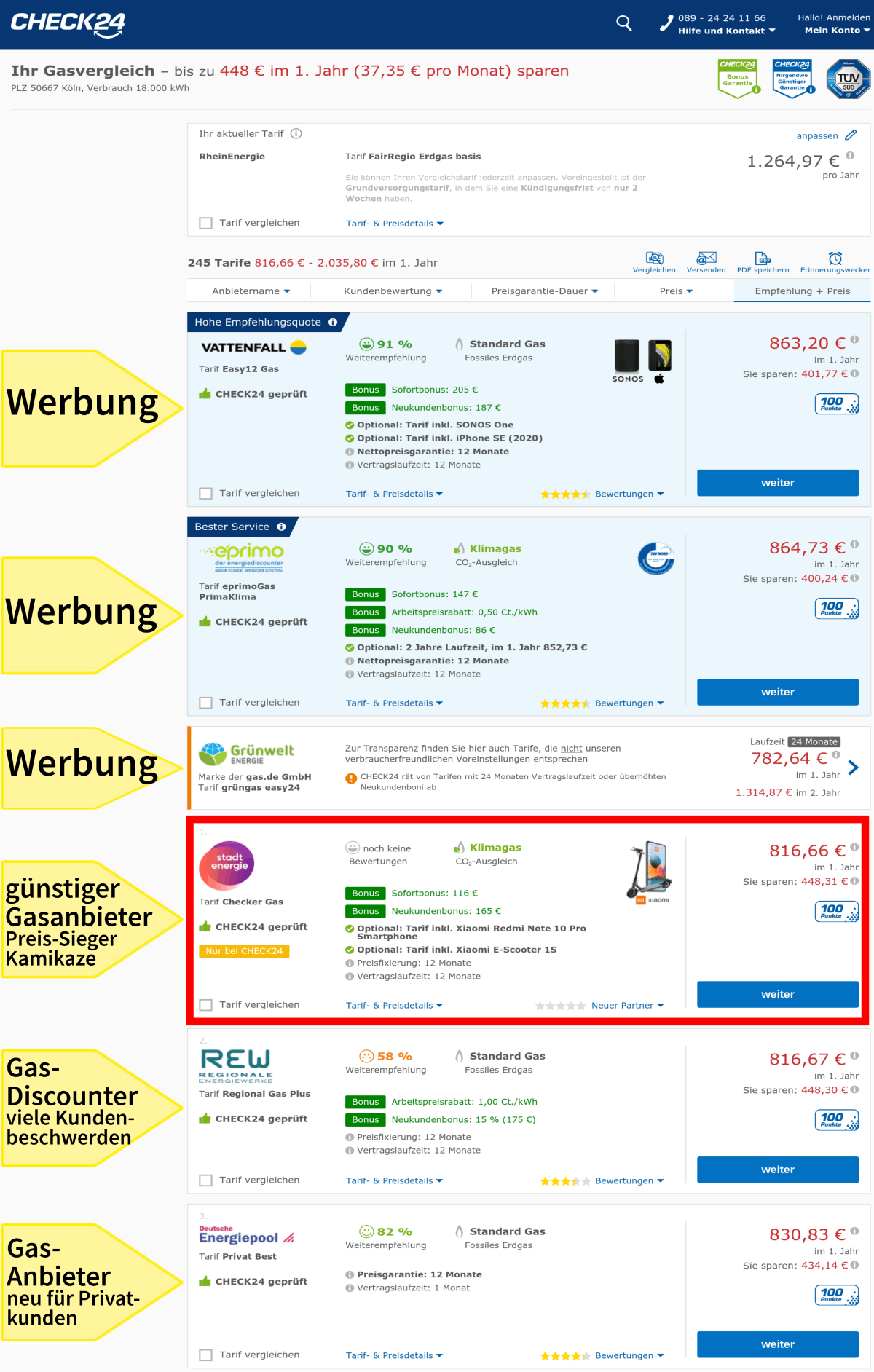 Gaspreisvergleich: Das kann schiefgehen!