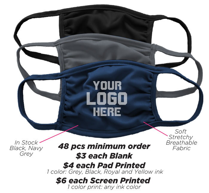 Custom Printed or Blank Face masks