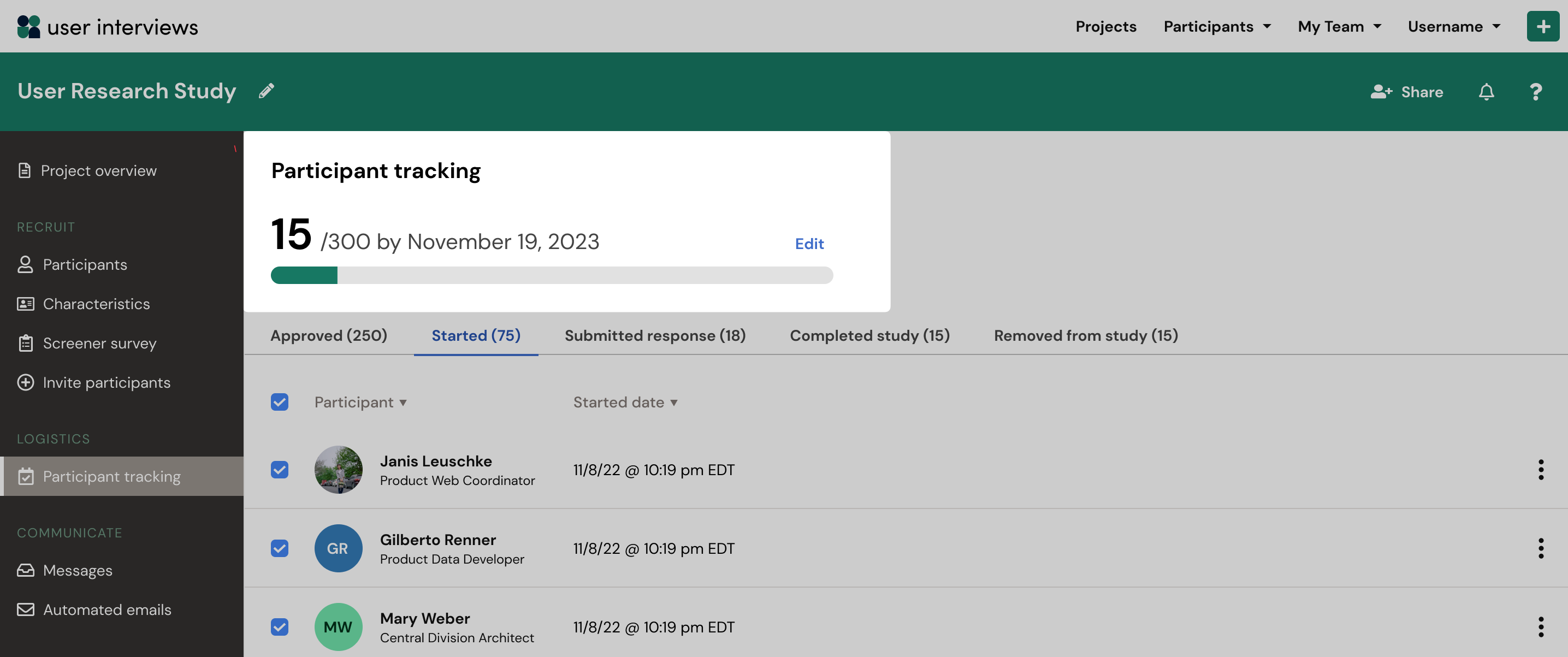How do I track and manage participant progress for my unmoderated ...