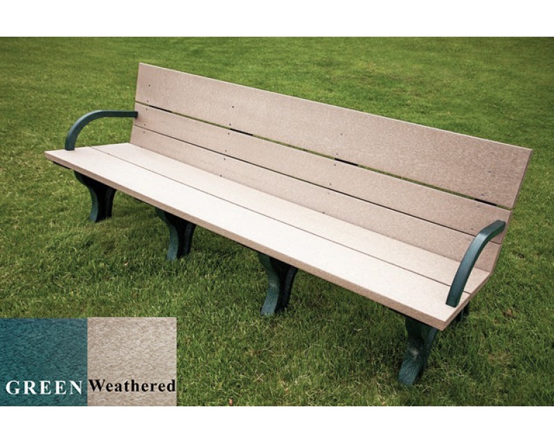 Traditional ADA Bench with Arm Rests | American Recycled Products
