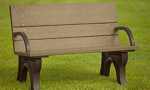 Traditional ADA Bench with Arm Rests | American Recycled Products