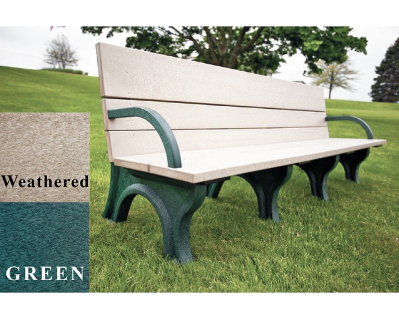 Traditional ADA Bench with Arm Rests | American Recycled Products