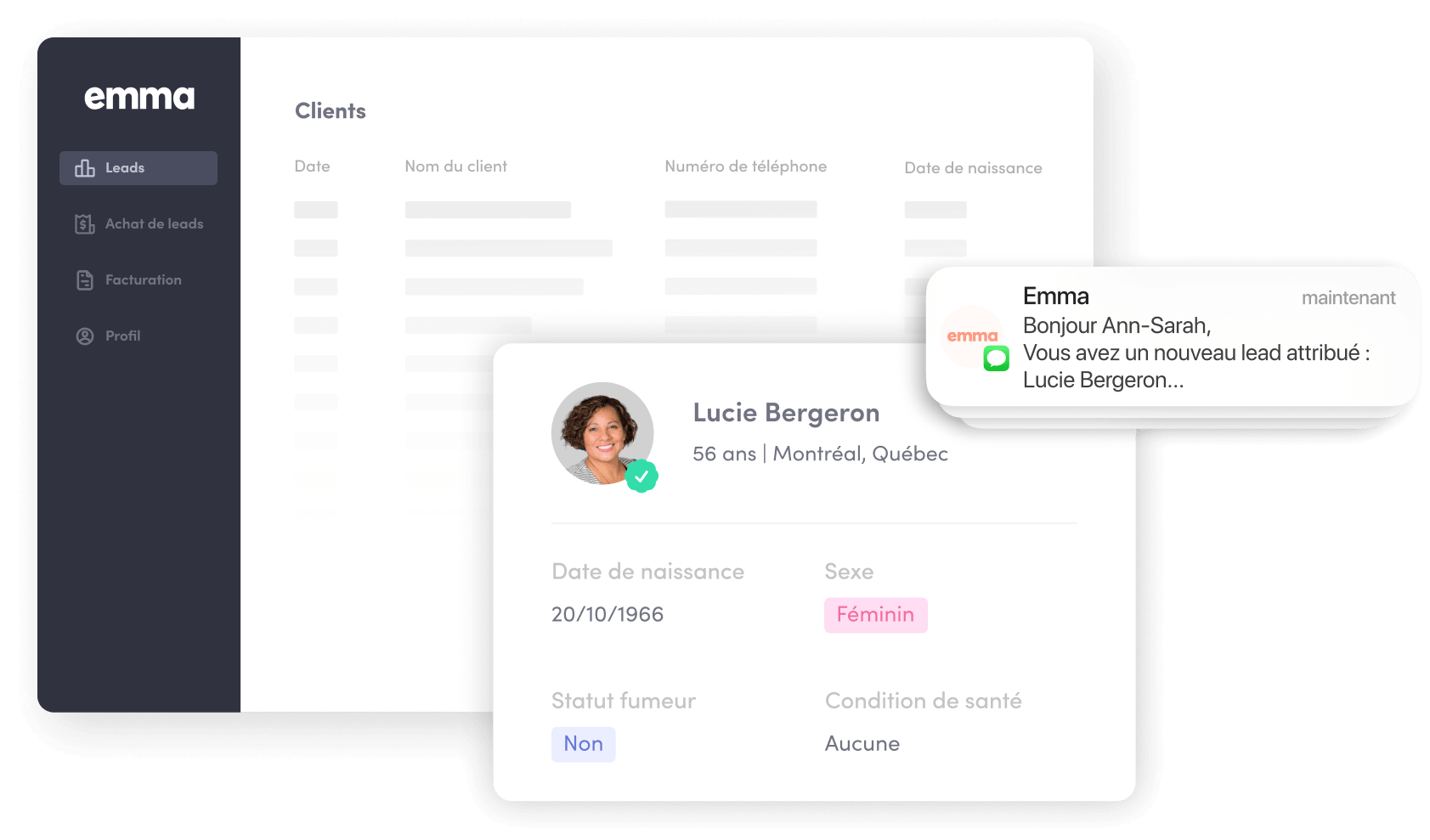 Leads qualifiés en assurance vie | Emma