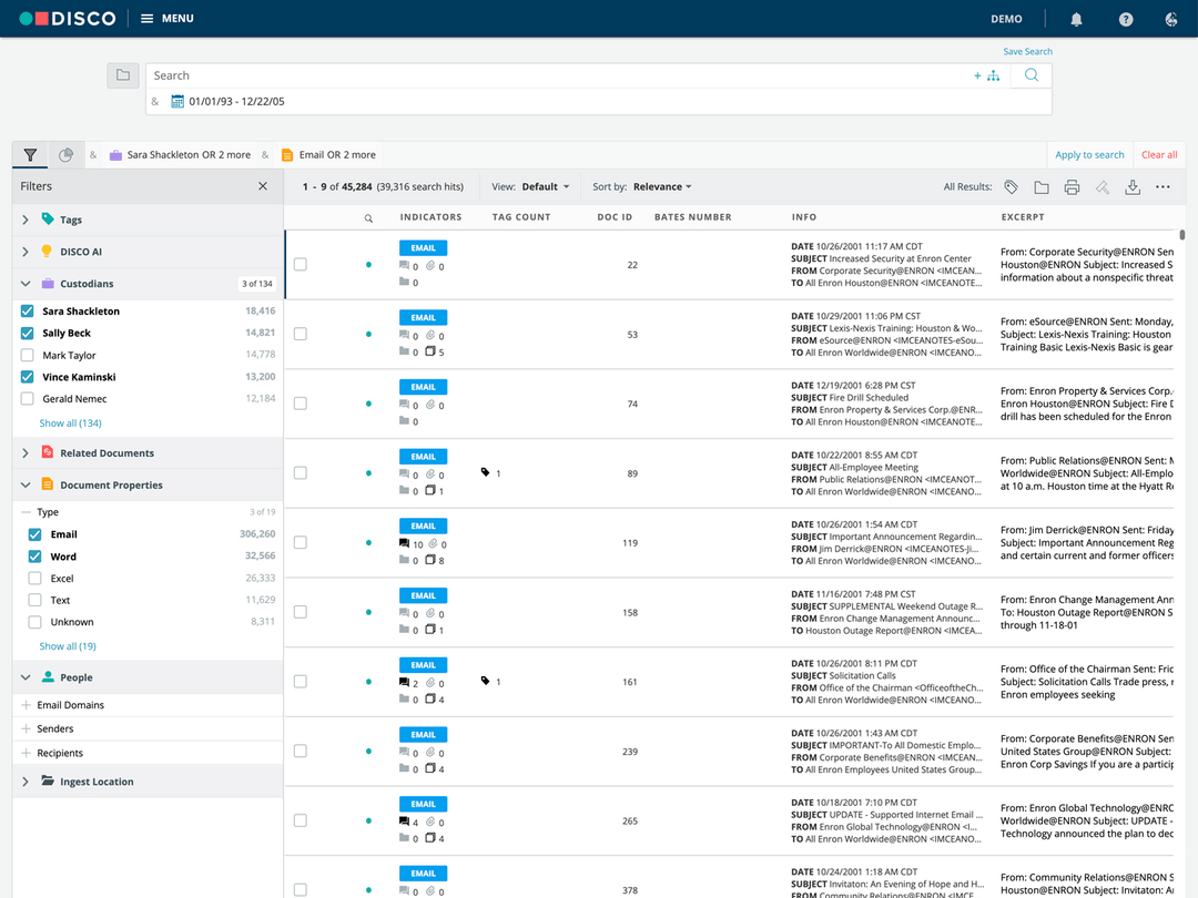 DISCO | Technology that powers Legal