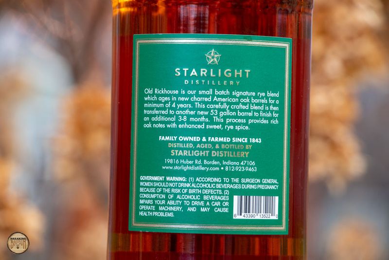 Starlight Old Rickhouse Double Oaked Rye Whiskey (Batch B2203) Review ...