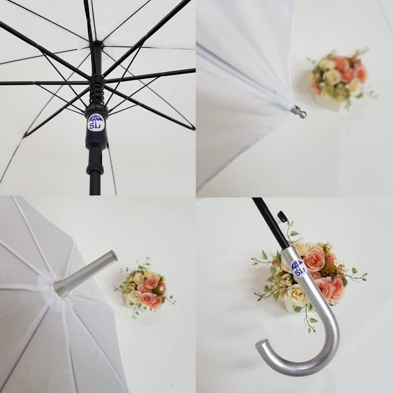 นิวฟลายร่มถูก - ร่มยาว 22 นิ้ว สีขาว ราคา (ไม่มีขั่นต่ำ ฟรีสติกเกอร์ทอง)