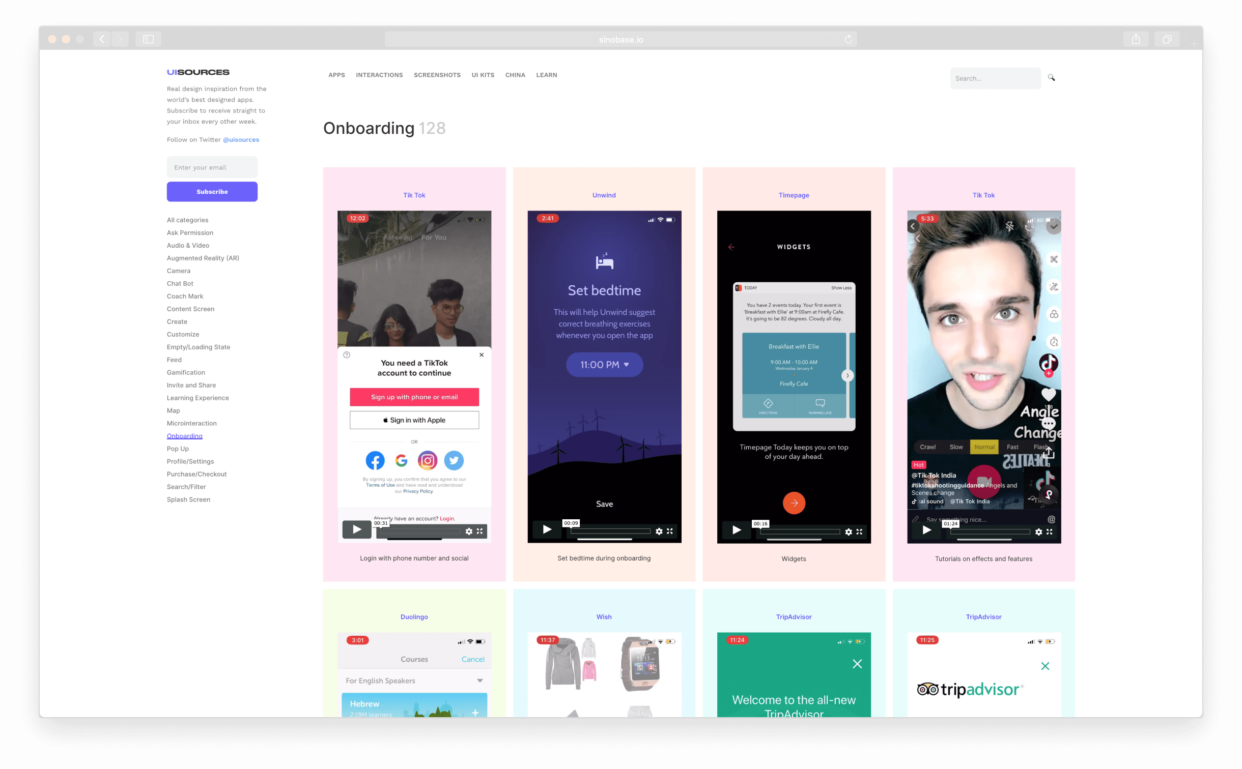 UI Sources | Mobile Design Patterns and Interactions