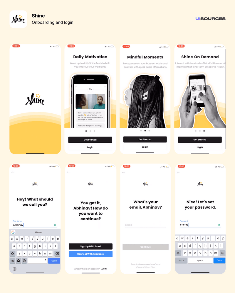 Shine - App Store Screenshots Screenshots | UI Sources