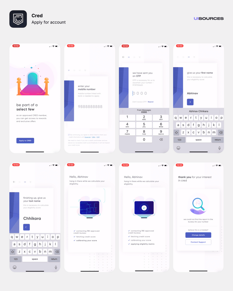 Cred - App Store Screenshots Screenshots | UI Sources