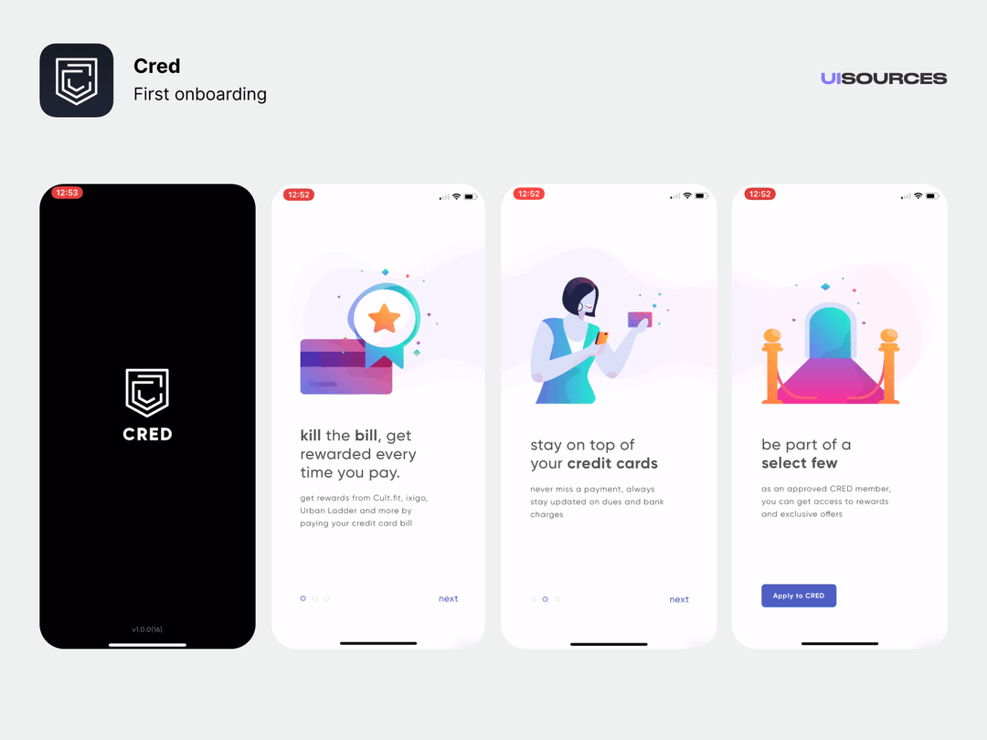 Cred App - Pay credit card bills | UI Sources