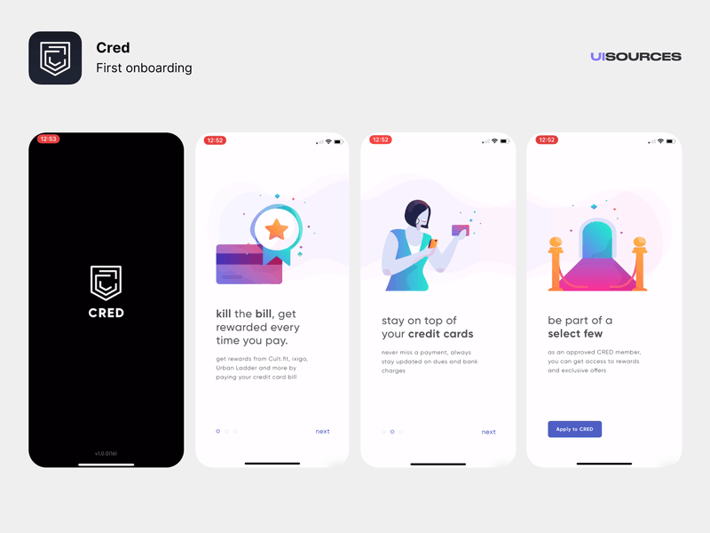 Cred - App Store Screenshots Screenshots | UI Sources