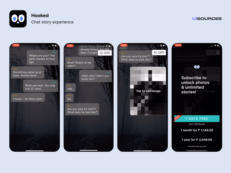 Hooked - App Store Screenshots Screenshots | UI Sources