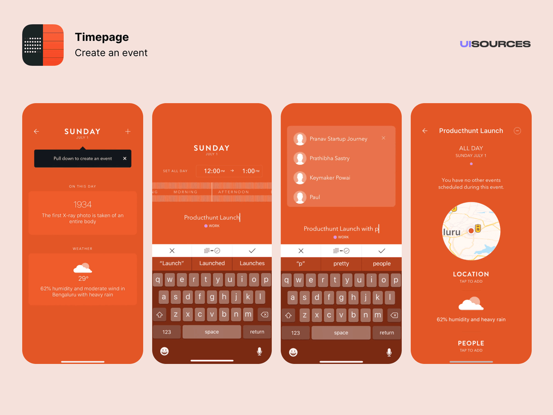 Timepage - Content Screens Screenshots | UI Sources