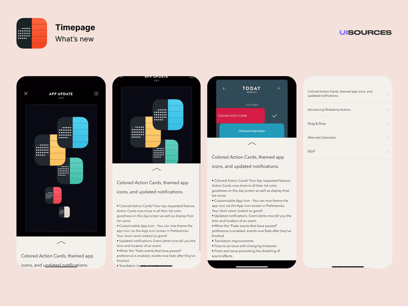 Timepage App - Calendar by Moleskine | UI Sources