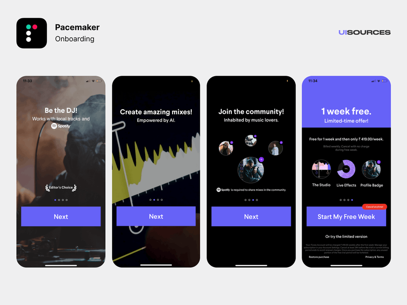 Pacemaker - App Store Screenshots Screenshots | UI Sources