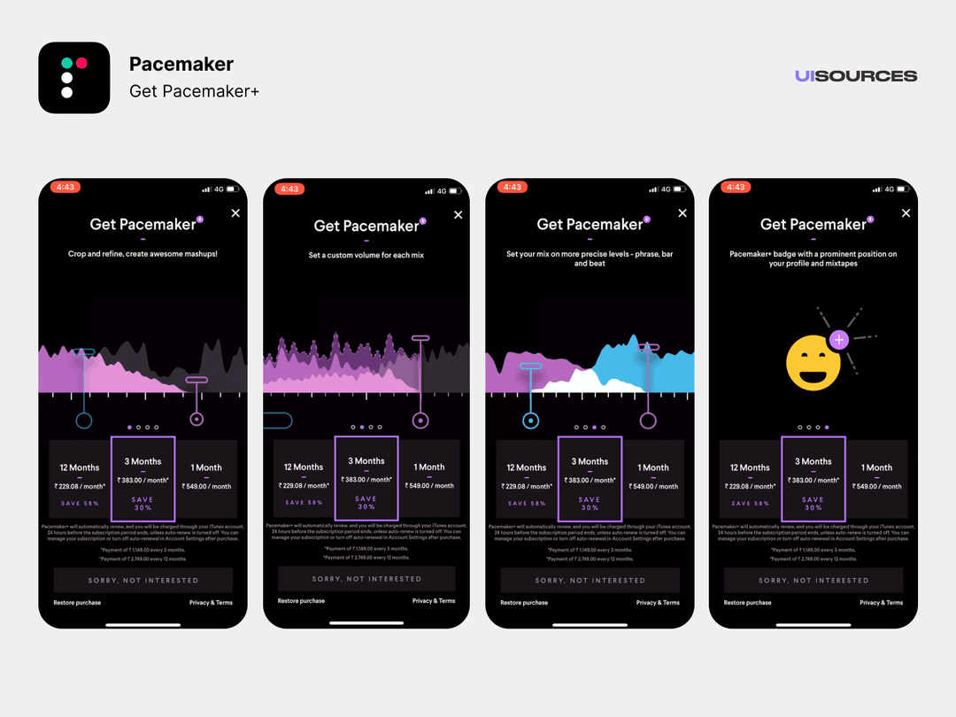 Pacemaker - Payments & Checkout Screenshots | UI Sources