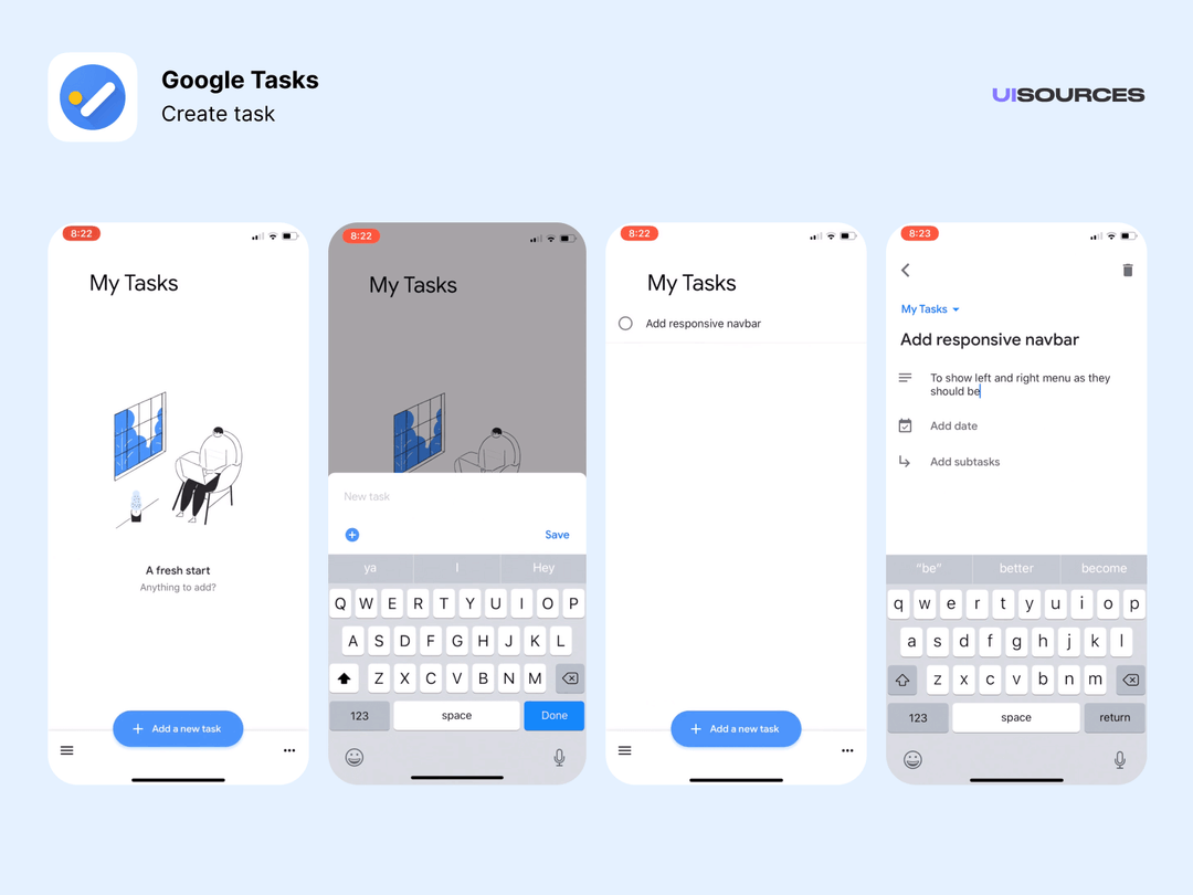 Google Tasks App Plan Organize Schedule Work UI Sources