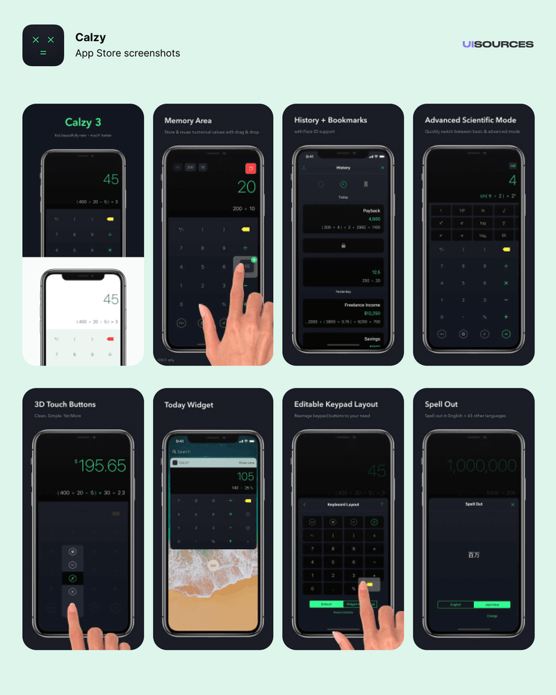 Calzy - App Store Screenshots Screenshots | UI Sources