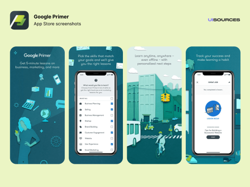 Google Primer - App Store Screenshots Screenshots | UI Sources
