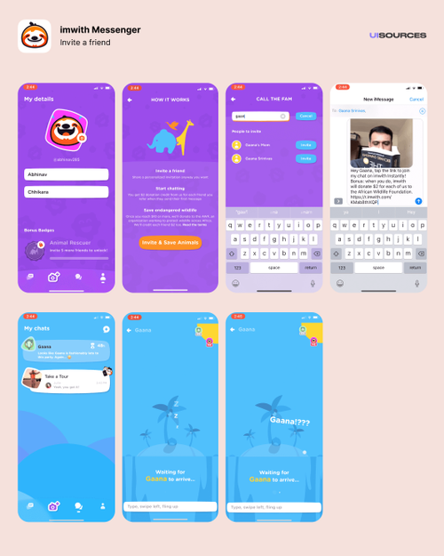 imwith Messenger - Invite & Share Screenshots | UI Sources