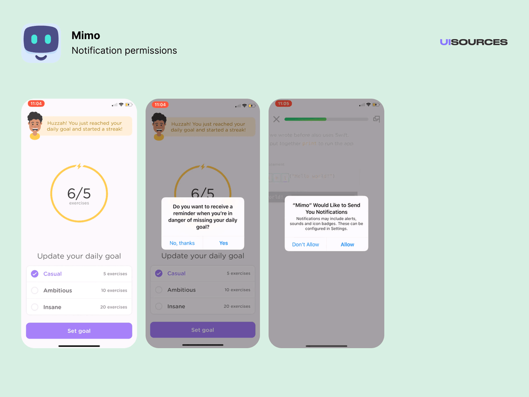 Mimo - Ask Permissions Screenshots | UI Sources