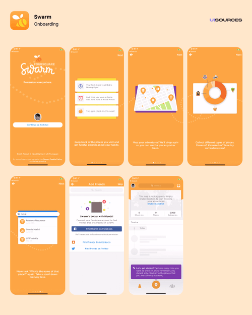 Swarm by Foursquare - Onboarding Screenshots | UI Sources