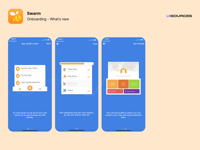 Swarm by Foursquare App - Lifelogging made easy | UI Sources