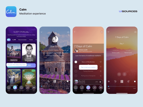 Calm - Content Screens Screenshots | UI Sources