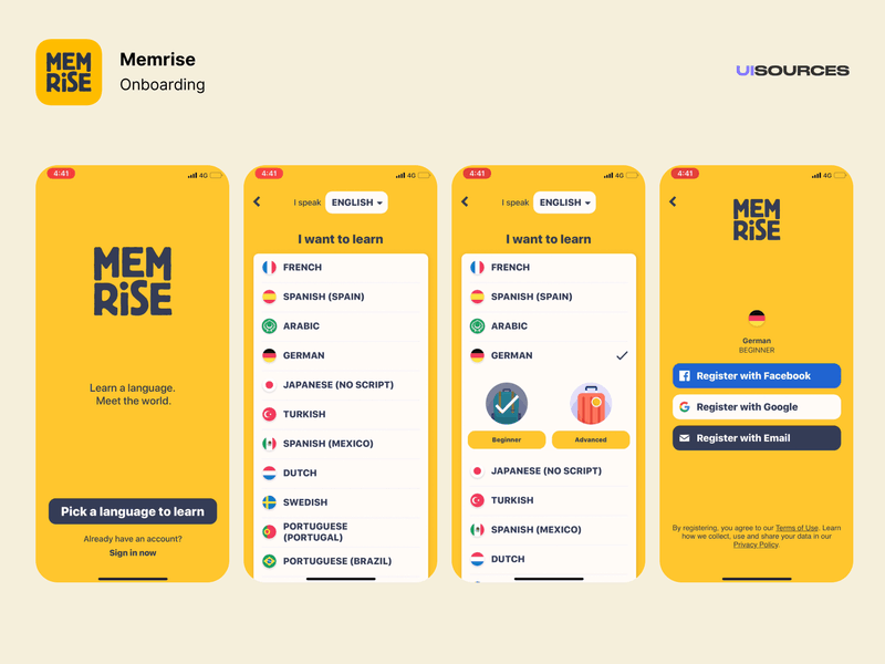 Memrise - Content Screens Screenshots | UI Sources