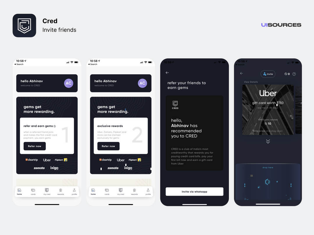 Cred App - Pay credit card bills | UI Sources