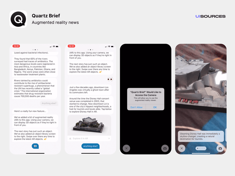 Quartz Brief - Onboarding Screenshots | UI Sources