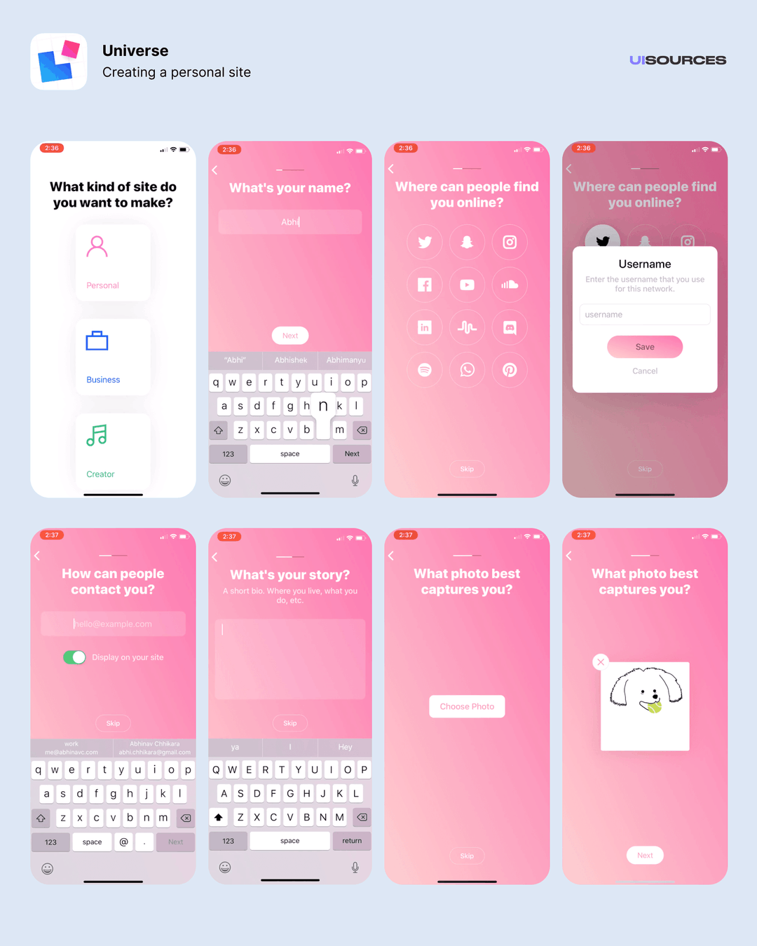 Universe App - Website builder | UI Sources