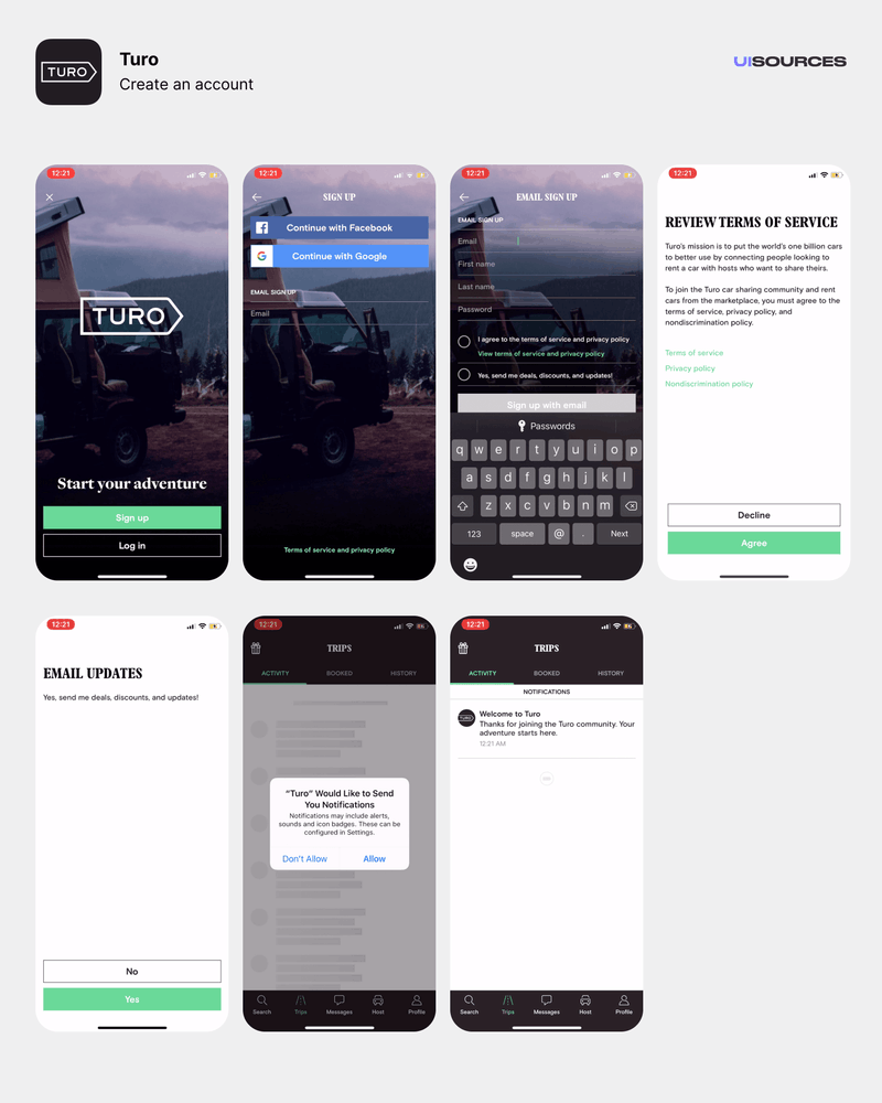 Turo - Content Screens Screenshots | UI Sources