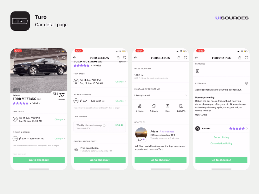 Turo Content Screens Screenshots UI Sources