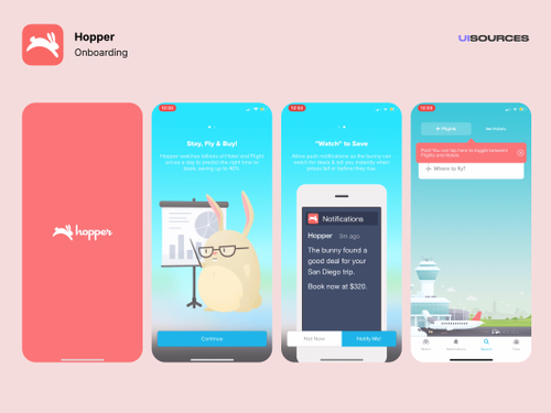 Hopper - Onboarding Screenshots | UI Sources