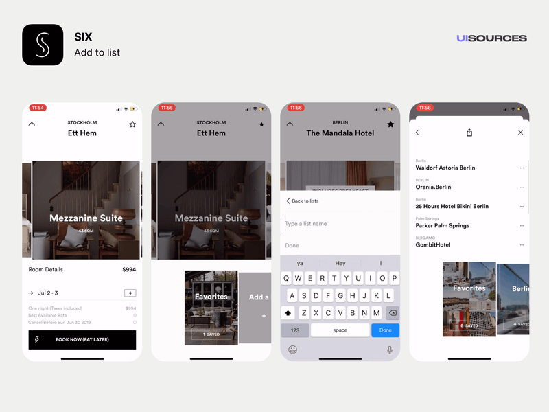 SIX - Content Screens Screenshots | UI Sources