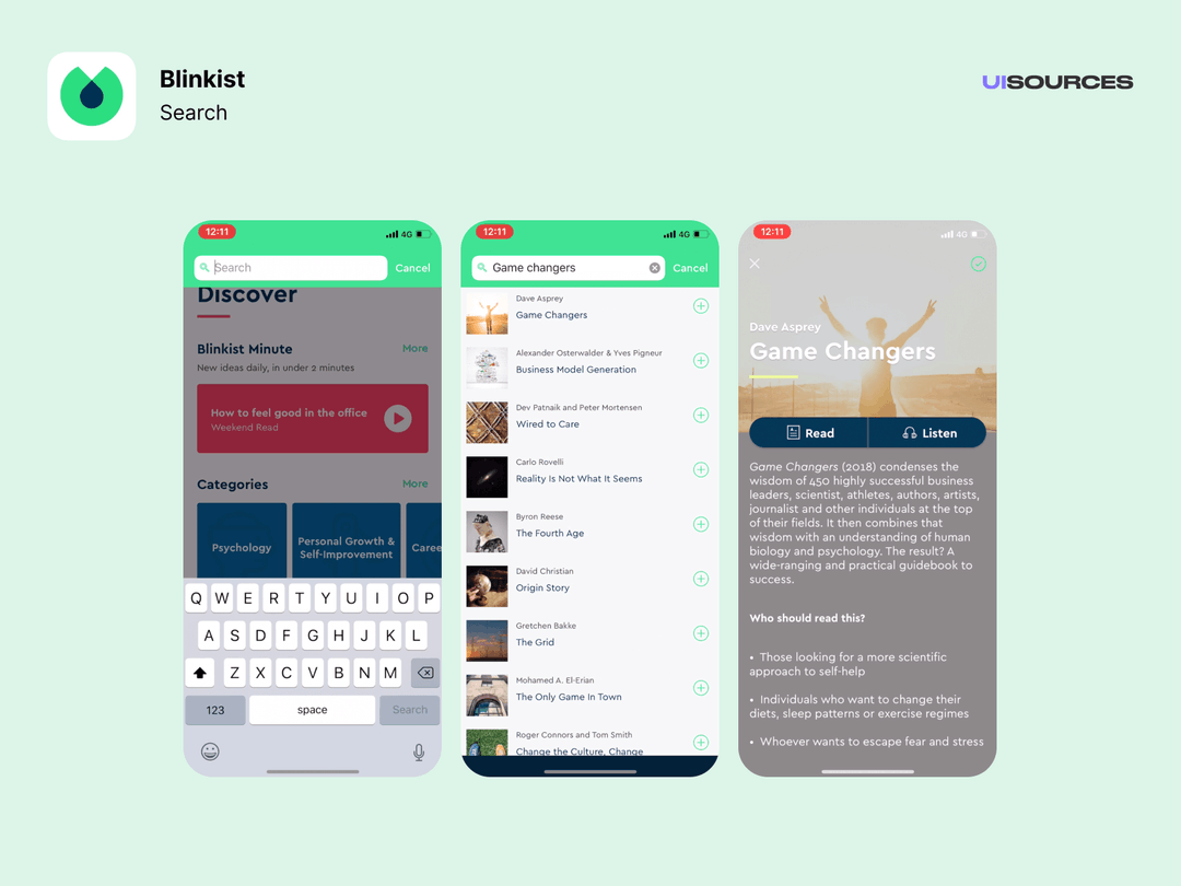 Blinkist App - Read insights from bestsellers | UI Sources